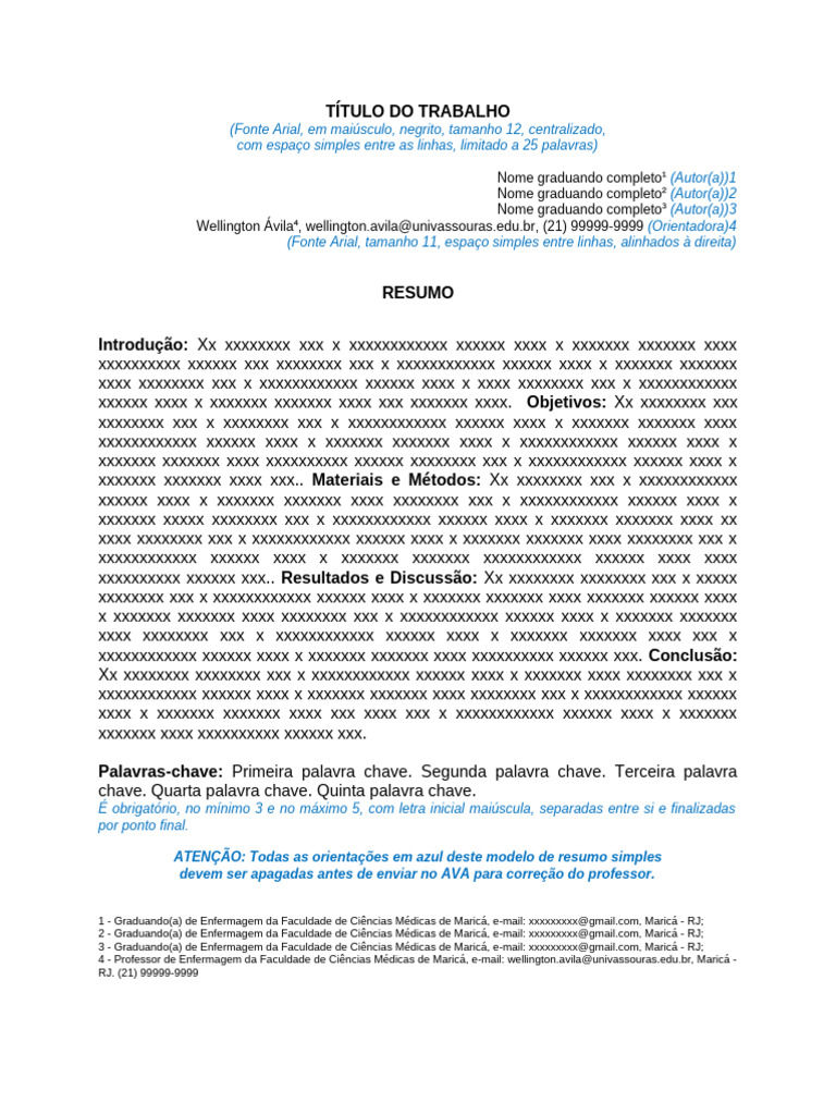 Modelo de Resumo Simples | PDF