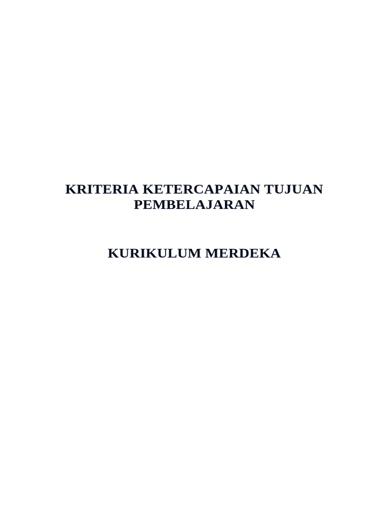 Kriteria Ketercapaian Tujuan Pembelajaran | PDF | Karier & Perkembangan