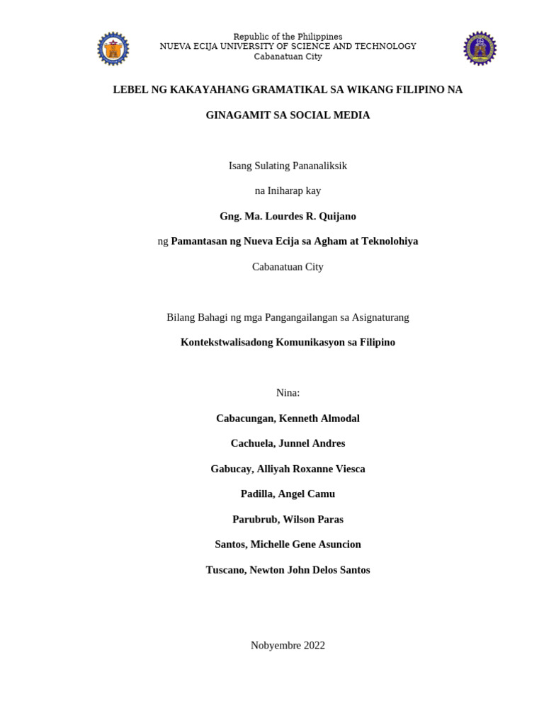 Manuskrito NG Pananaliksik | PDF