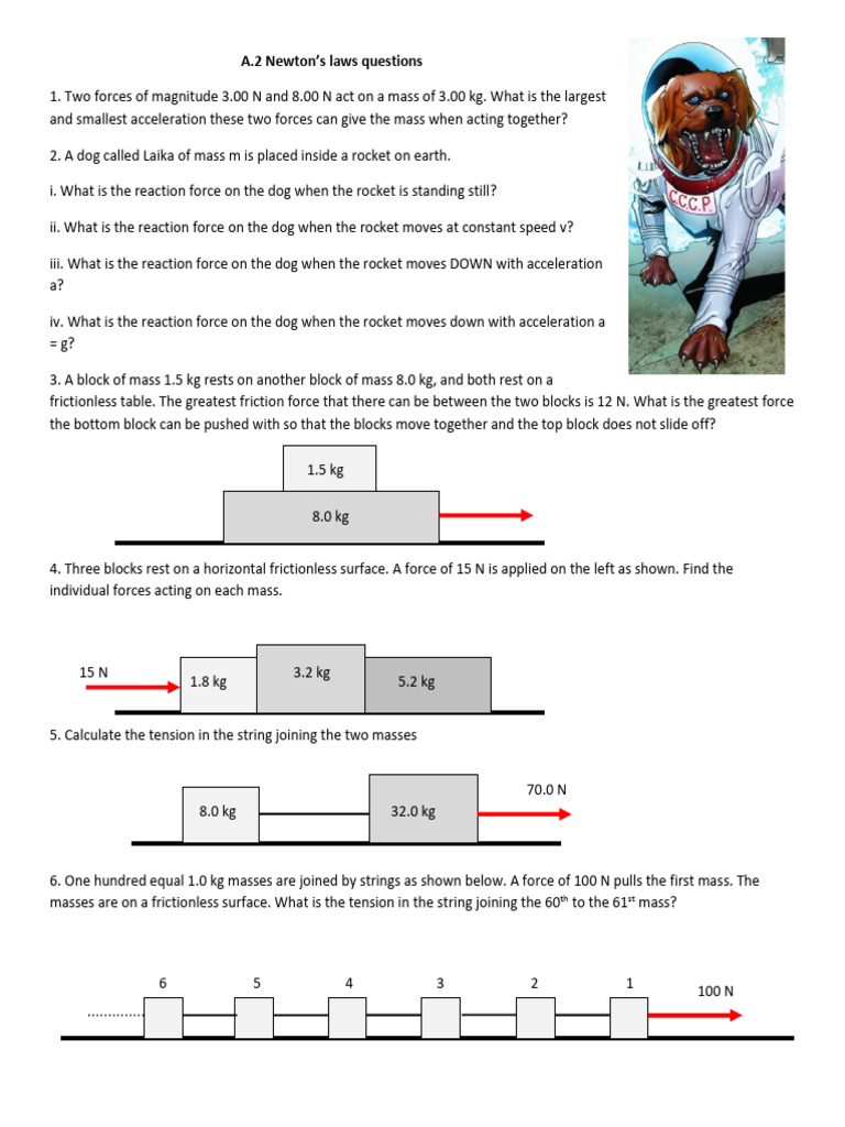Newton's Laws: Force and Acceleration Problems | PDF