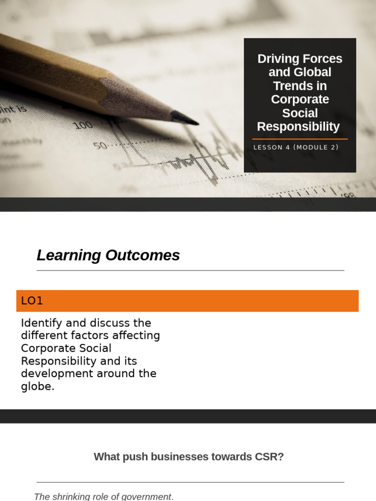 lesson 4. Driving Forces and Global Trends in Corporate Social ...