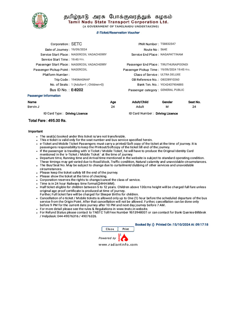 te bus ticket | PDF | Identity Document | Fare