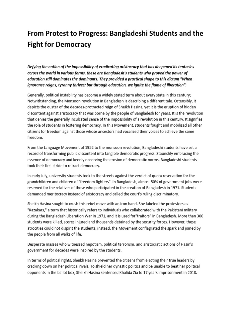 Bangladesh Pdf Bangladesh Democracy