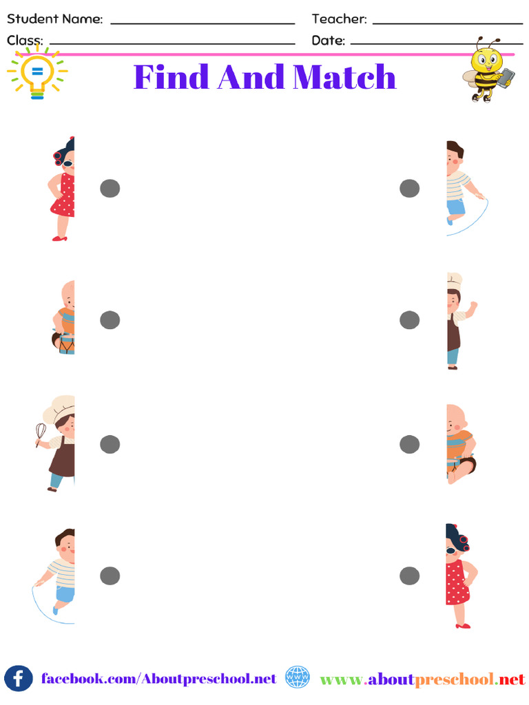 Preschool Matching Worksheets 32 | PDF