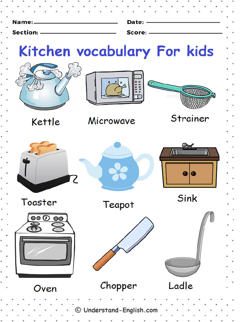 Kitchen Vocabulary | PDF