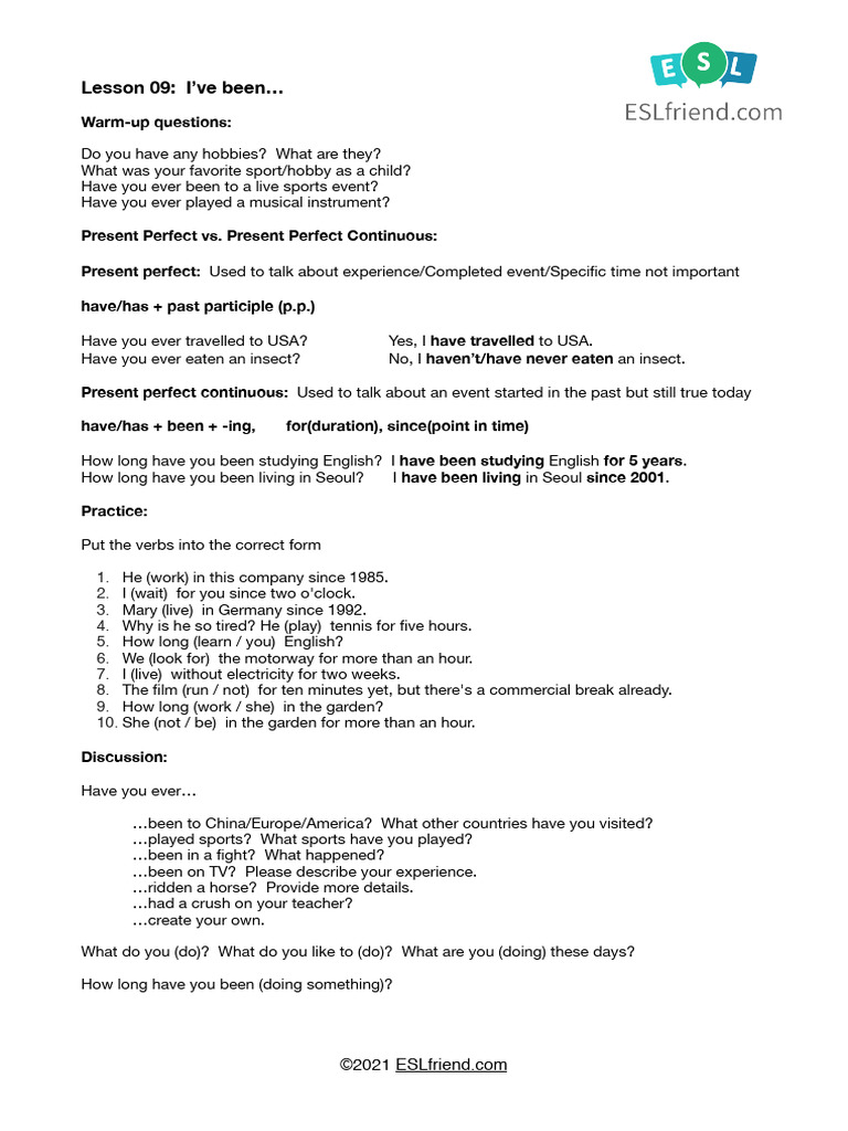 Preint Lesson09 IveBeen | PDF