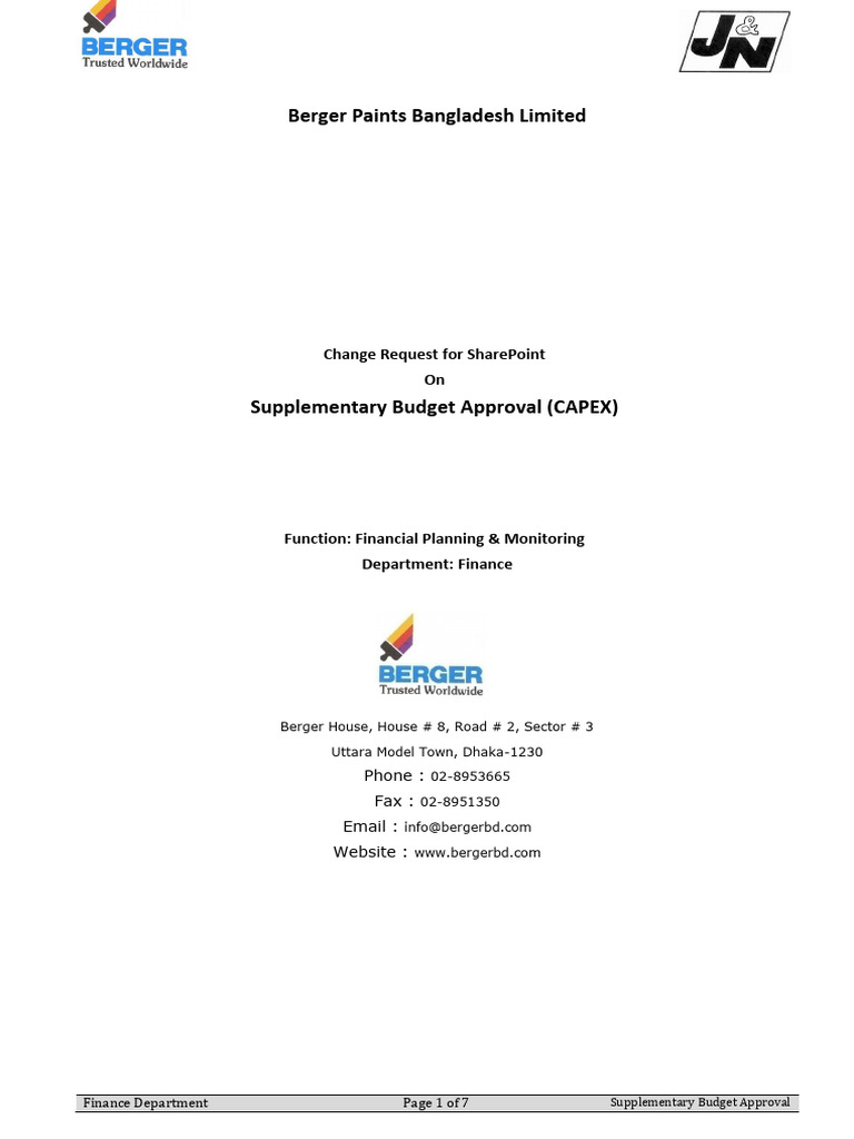Supplementary Budget Request New Dev Final (FPM Reviewed) | PDF