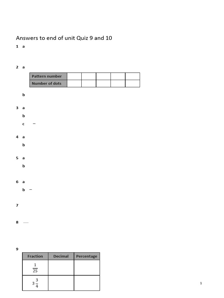 End of Unit 9 and 10 Test Answers | PDF End of Unit 9 and 10 Test Answers | PDF