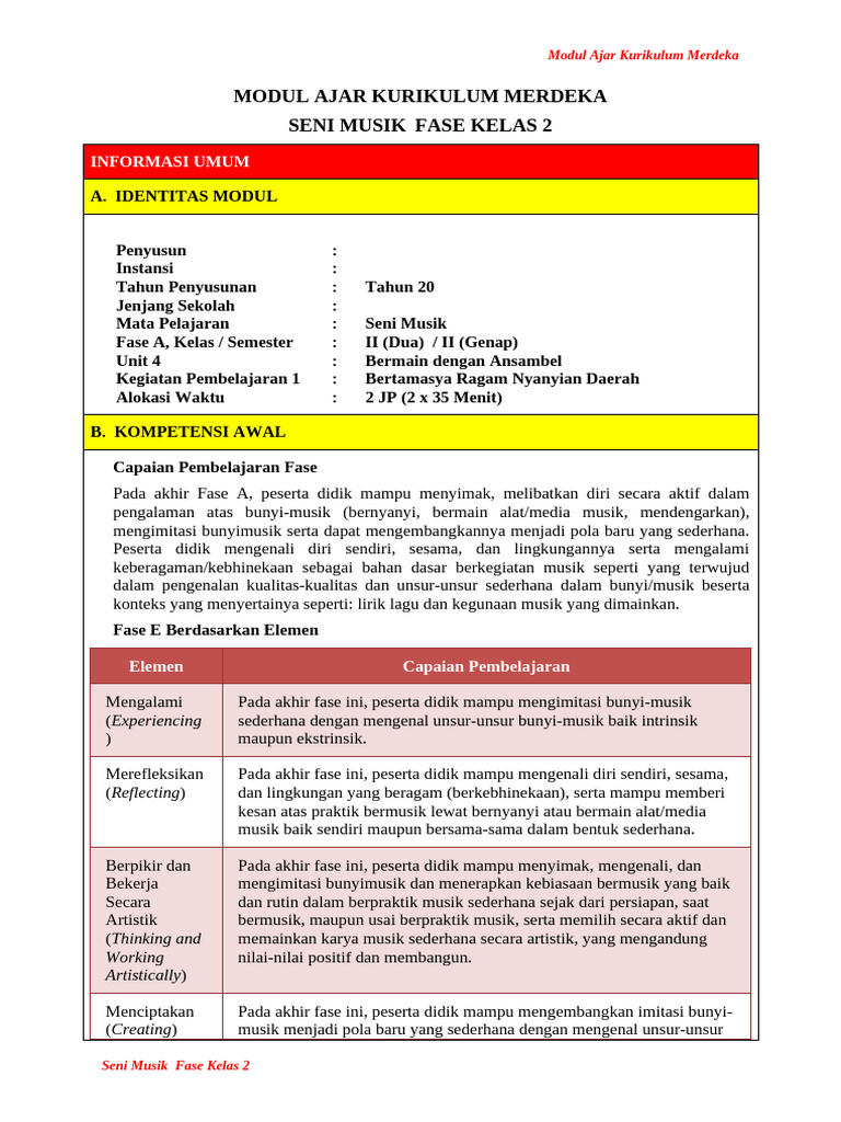 Modul Ajar Unit 4 | PDF