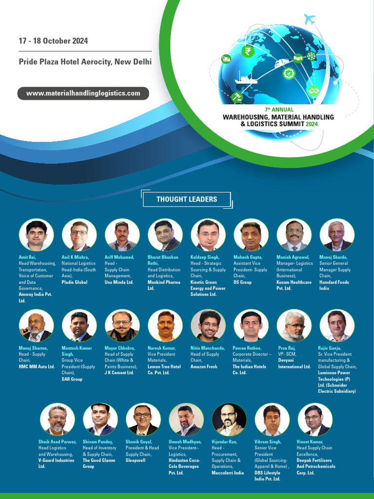 Brochure - 7th Annual Warehousing, MH - Logistics Summit 2024 | PDF ...