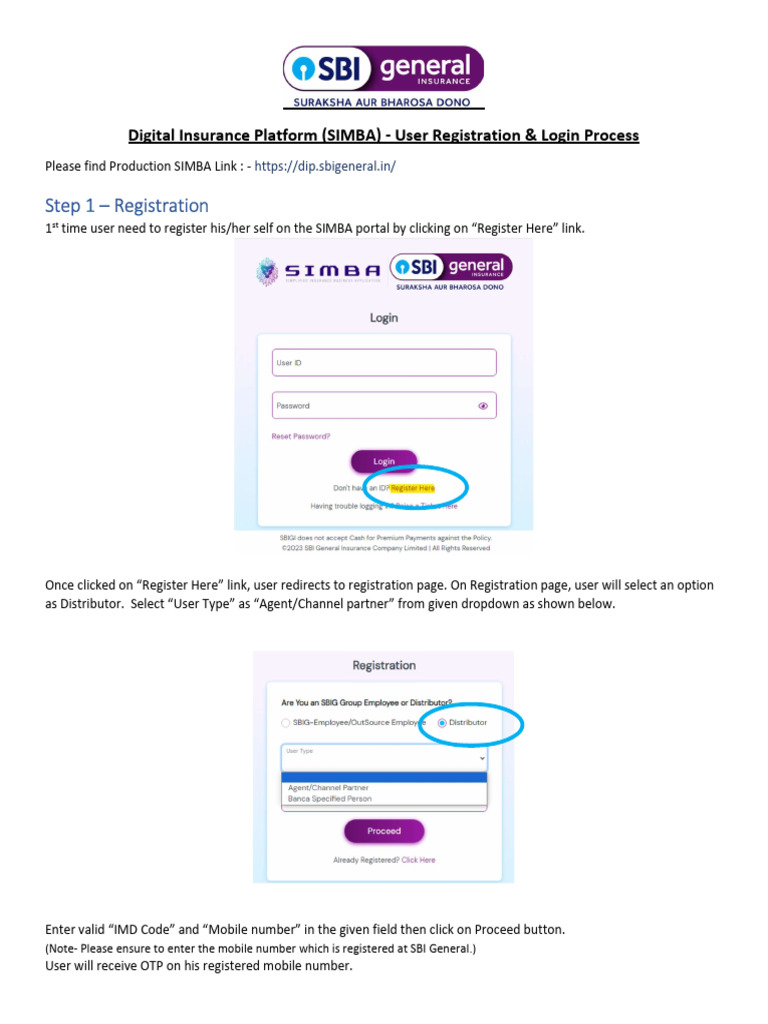 Agency User Registration & Login Process Flow (SIMBA) | PDF | Finance ...