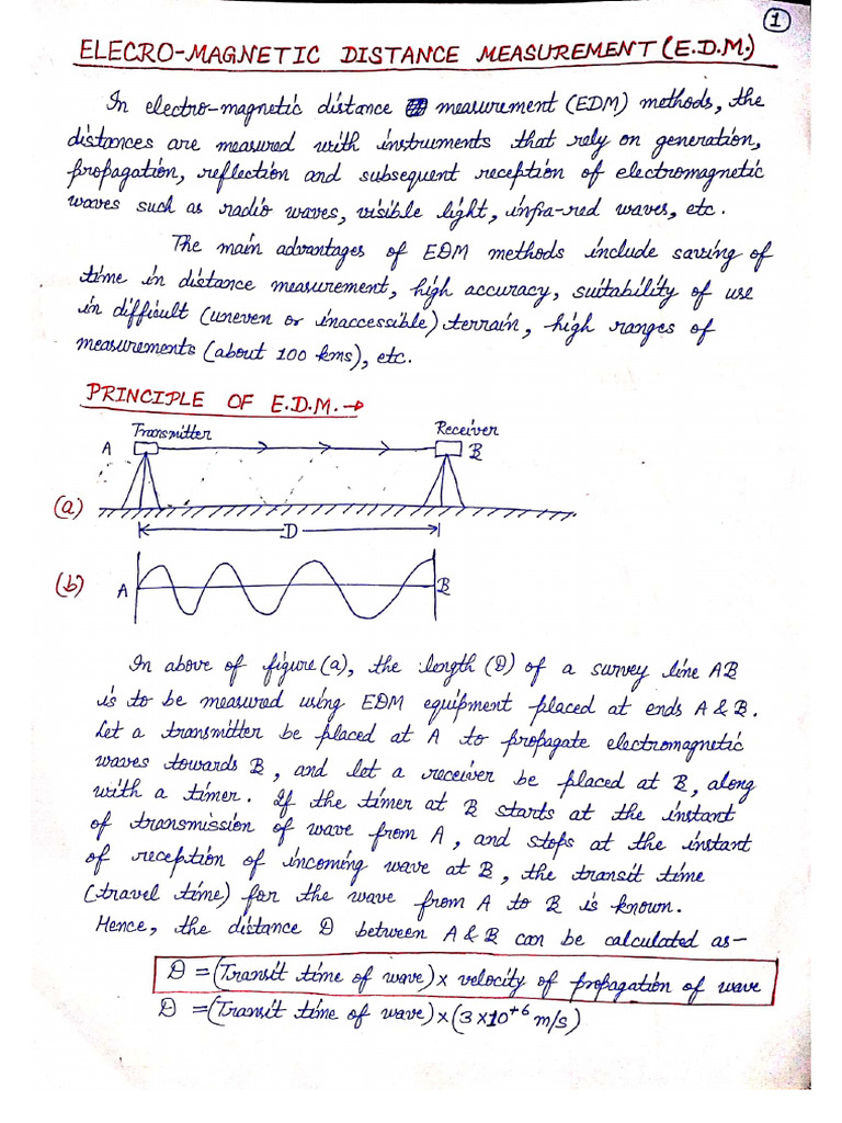 EDM & Total Station Notes | PDF