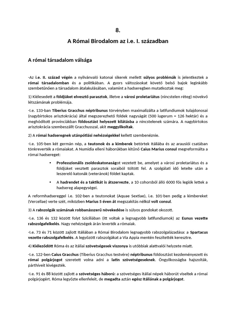 Ókor 8 | PDF