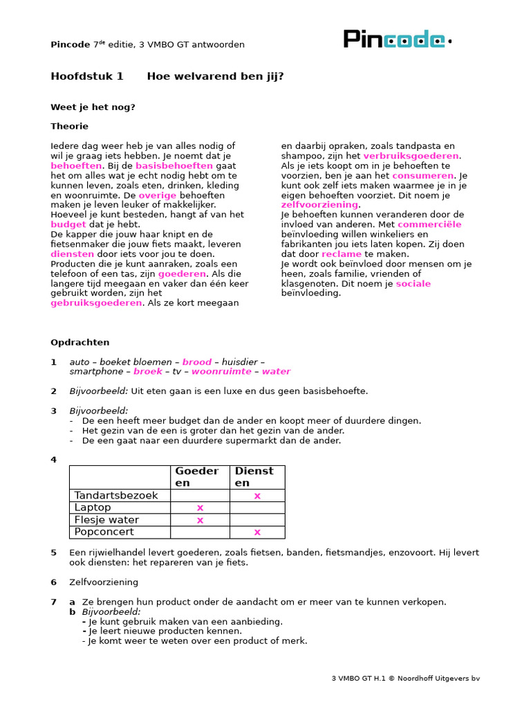 H1 - Antwoorden | PDF