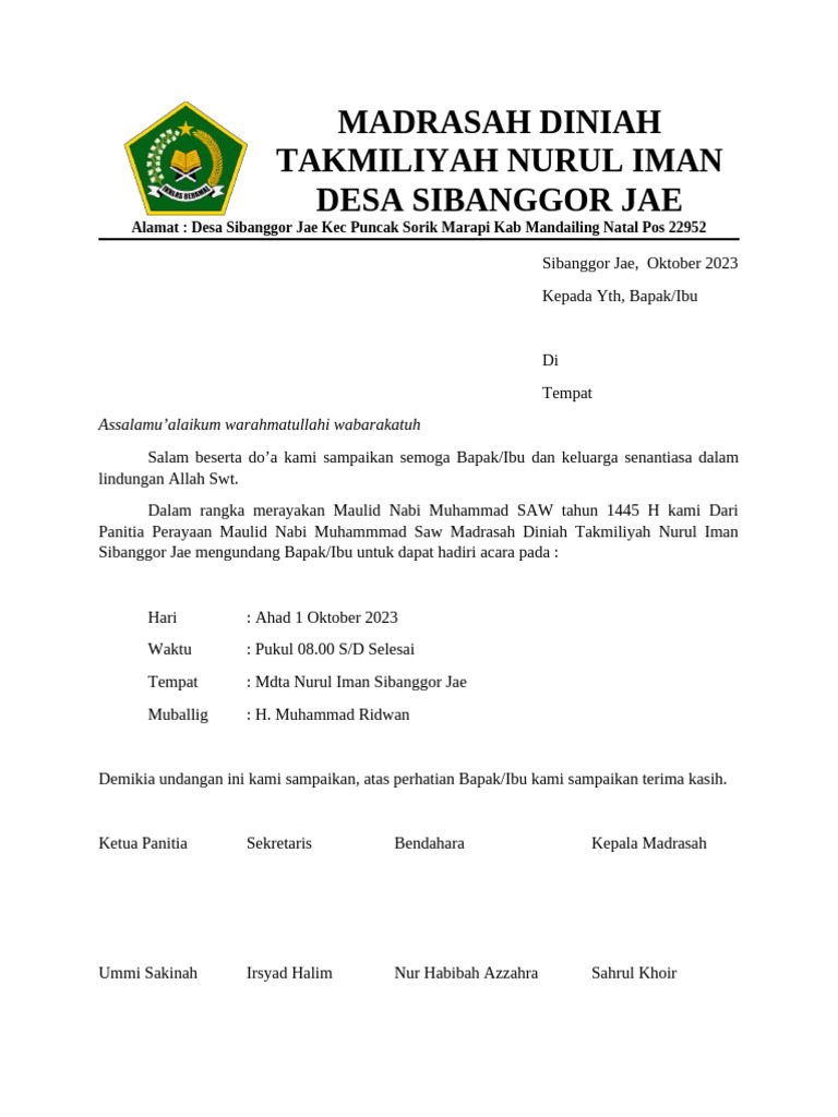 Madrasah Diniah Awaliyah Nurul Iman | PDF