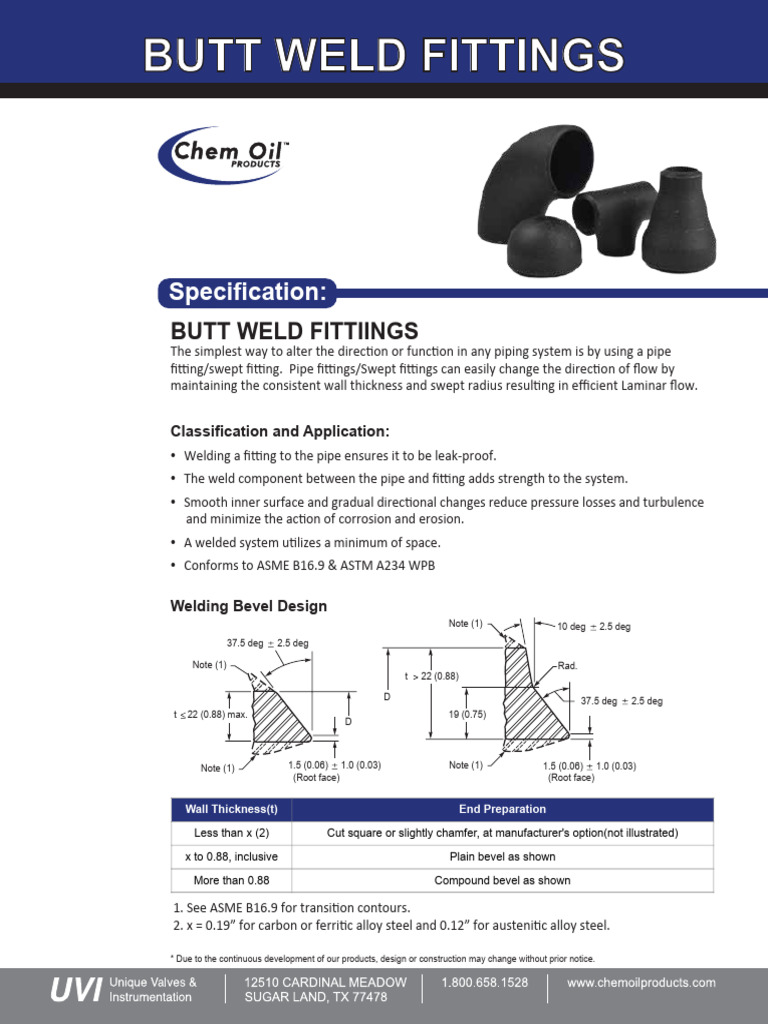 Butt Weld Fittings | PDF | Pipe (Fluid Conveyance) | Metals