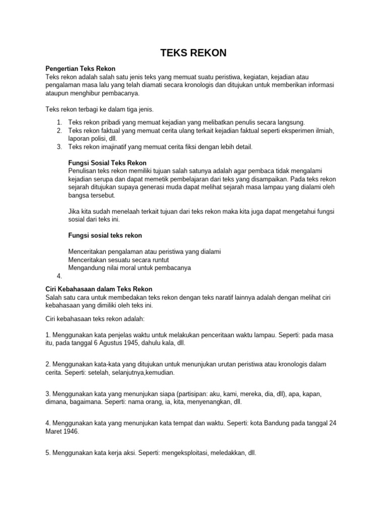 Teks Rekon | PDF | Fiksi Umum
