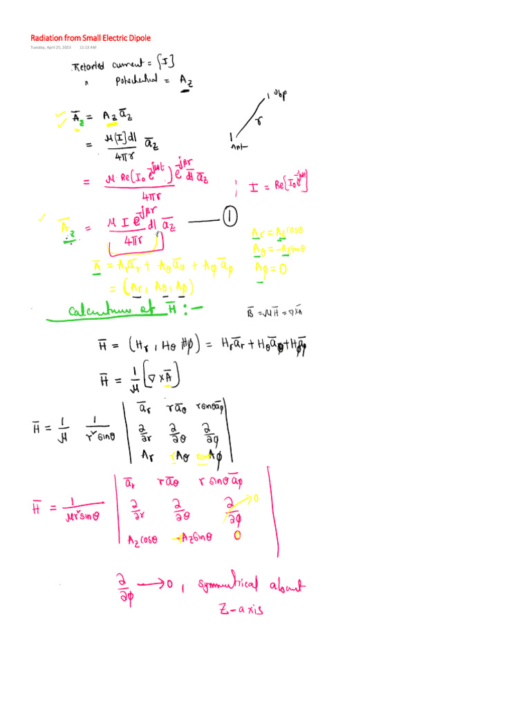 Radiation From Small Electric Dipole-1 | PDF | Home & Garden | Science ...
