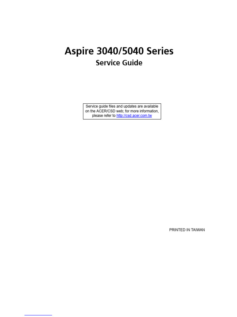 Manual de Servicio Aspire - 5040 | PDF | Computer Engineering | Information And Communications ...