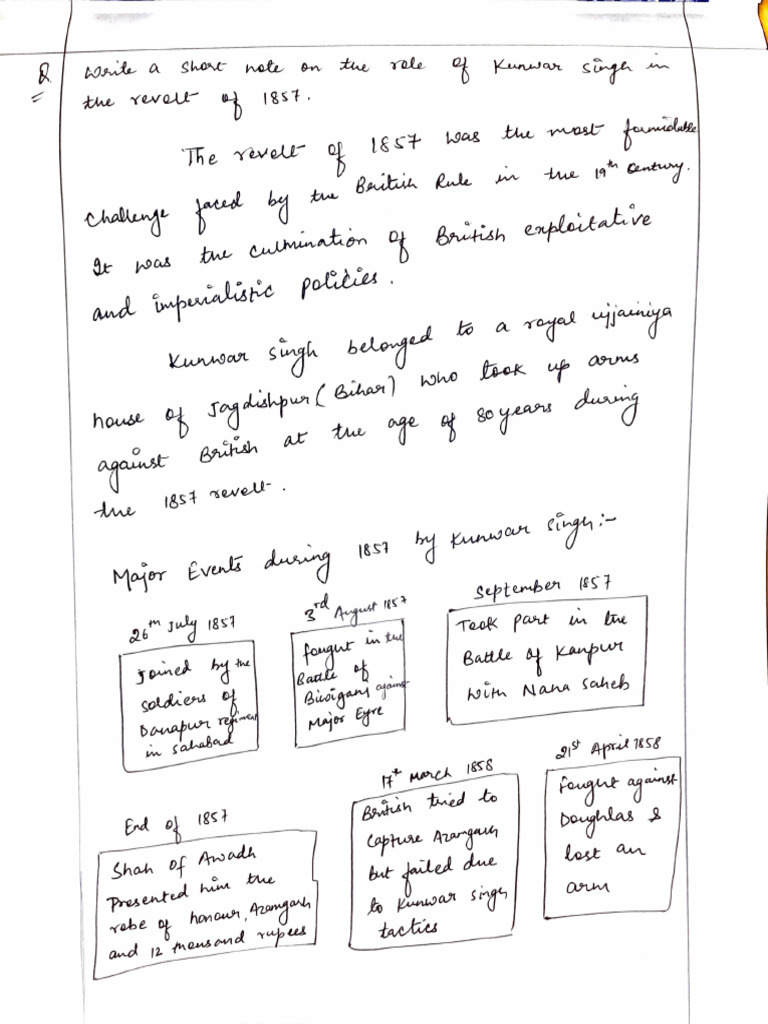 Role of Kunwar Singh - 1857 | PDF