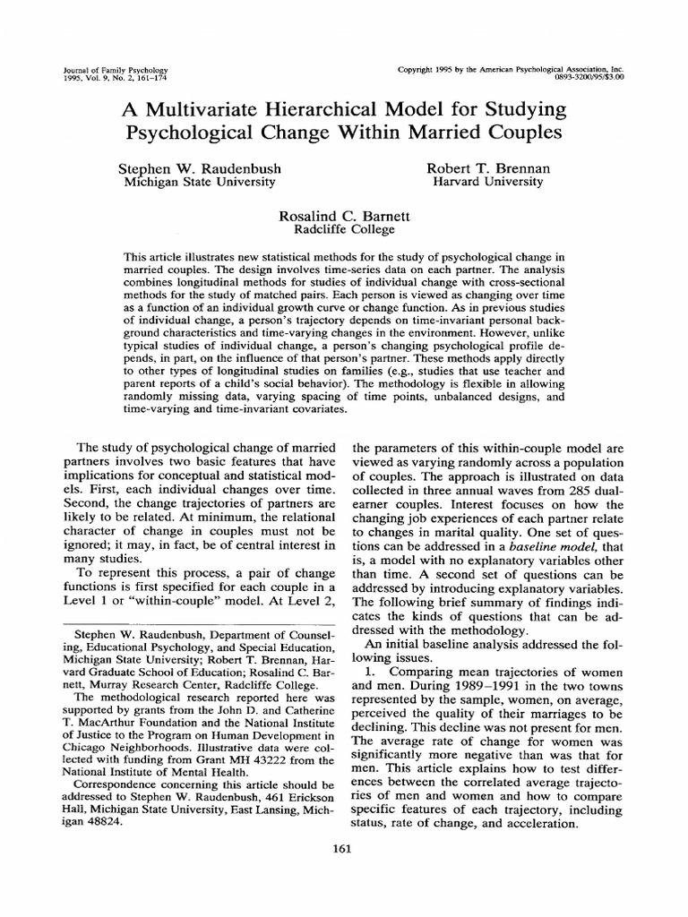 JFP 1995 Raudenbush et al Multivariate Hierarchical Model for ...