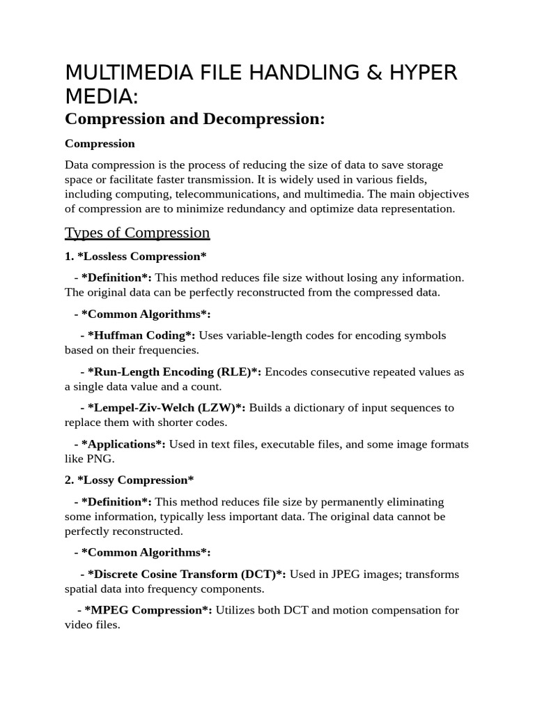 MULTIMEDIA FILE HANDLING | PDF | Data Compression | Codec