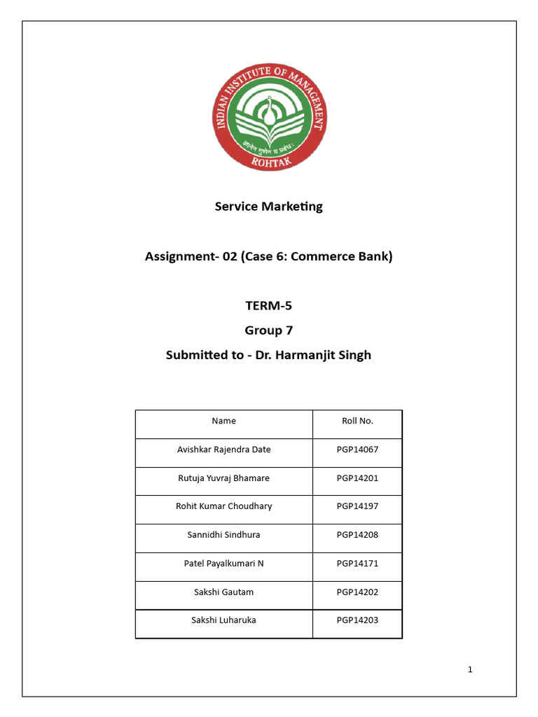 SM Group 7 Assignment 2 | PDF | Banks | Customer Satisfaction