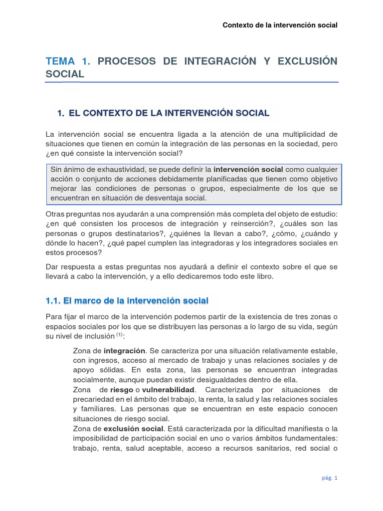 Tema 1-Contexto | PDF | Socialización | Pobreza