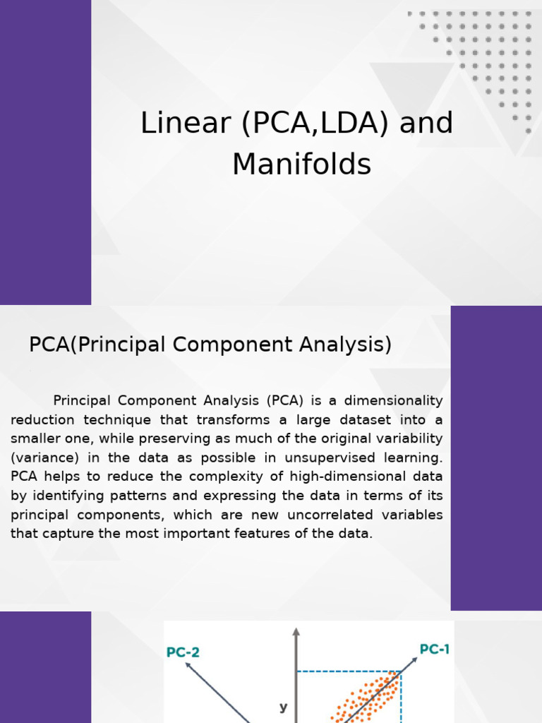 Linear (PCA,LDA) and Manifolds | PDF | Principal Component Analysis | Eigenvalues And Eigenvectors