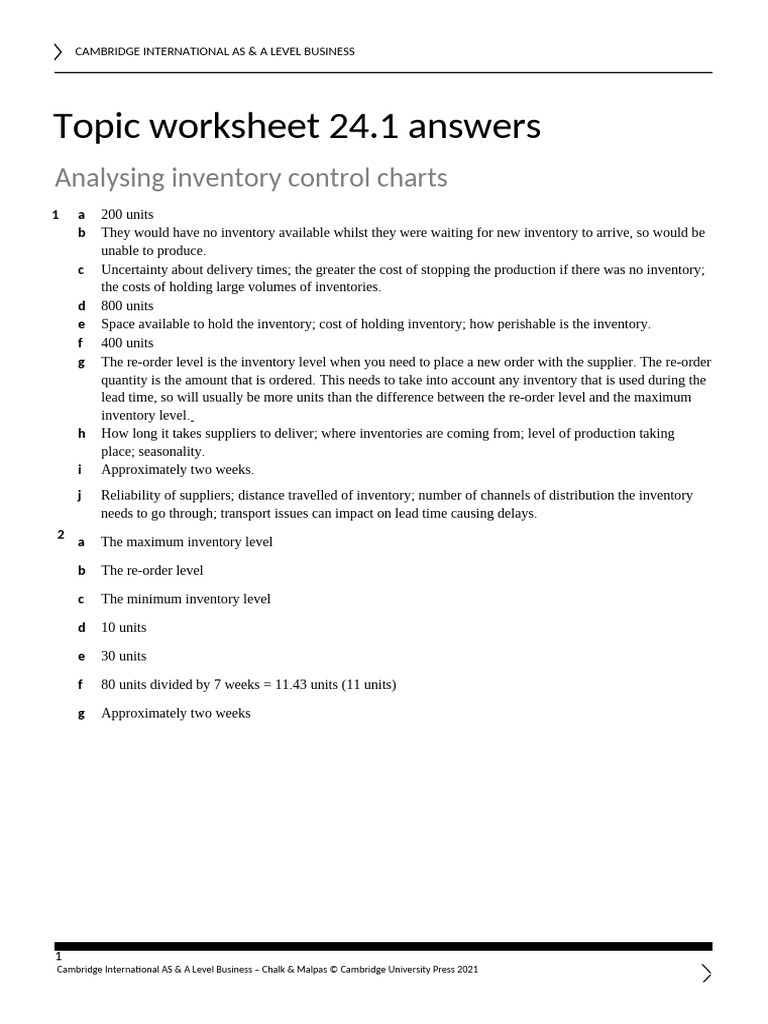 ASAL_Business_worksheet_24.1_answers | PDF