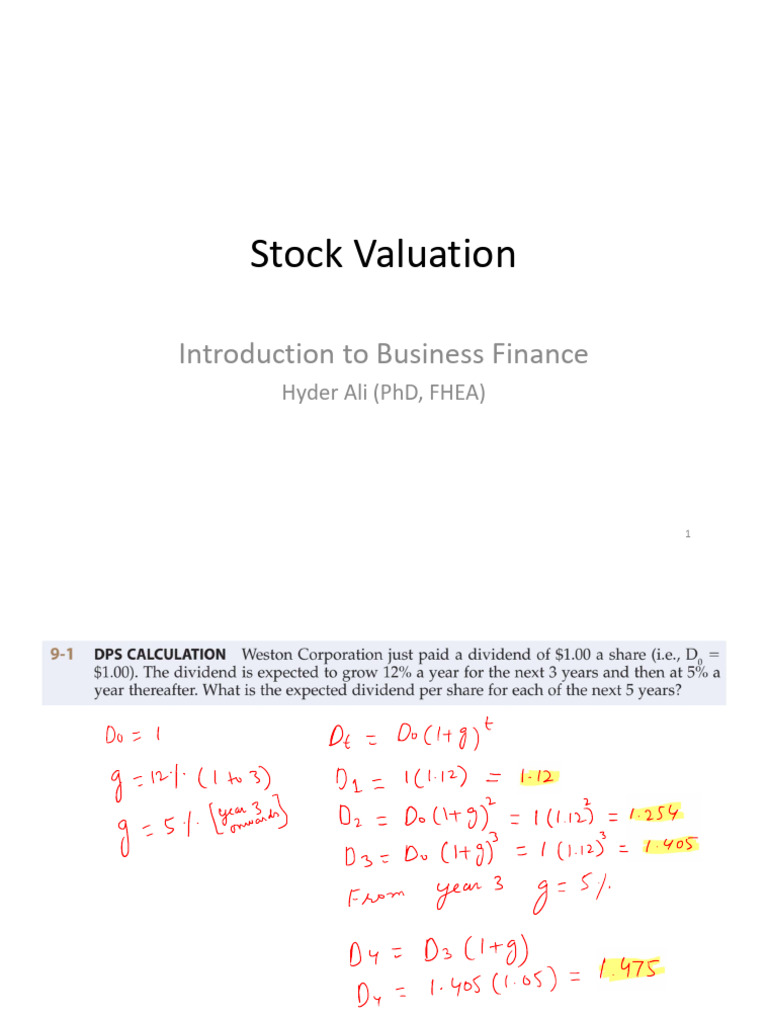 Stock-Valuation Problems | PDF