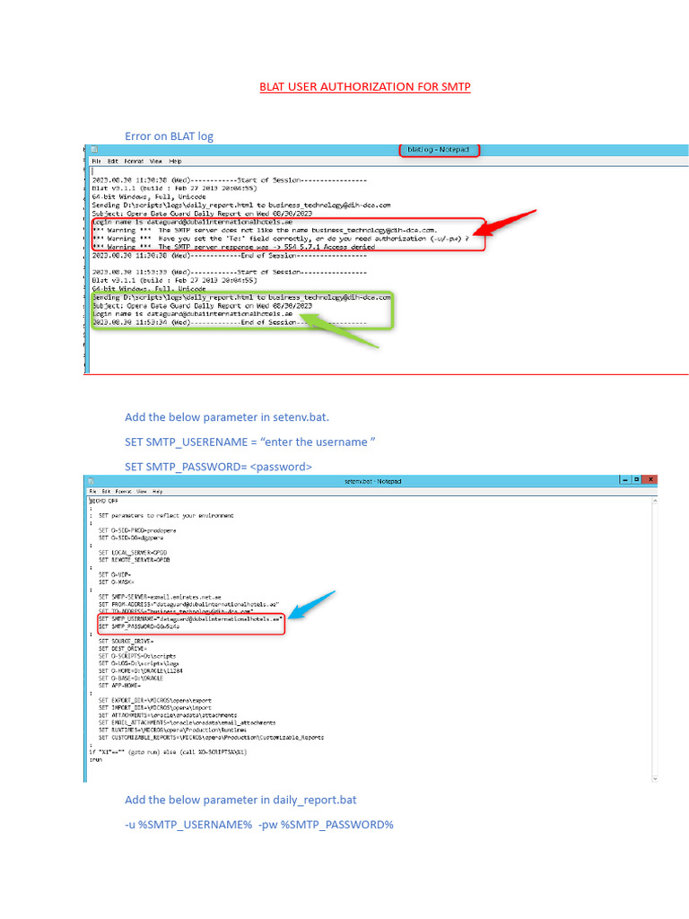 Blat User Authorization For SMTP | PDF