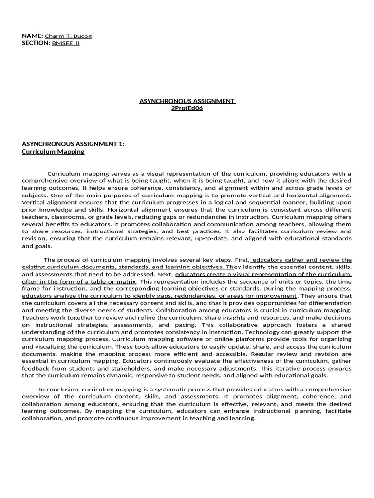 Asynchronous Assignment 06 | PDF | Curriculum | Teachers