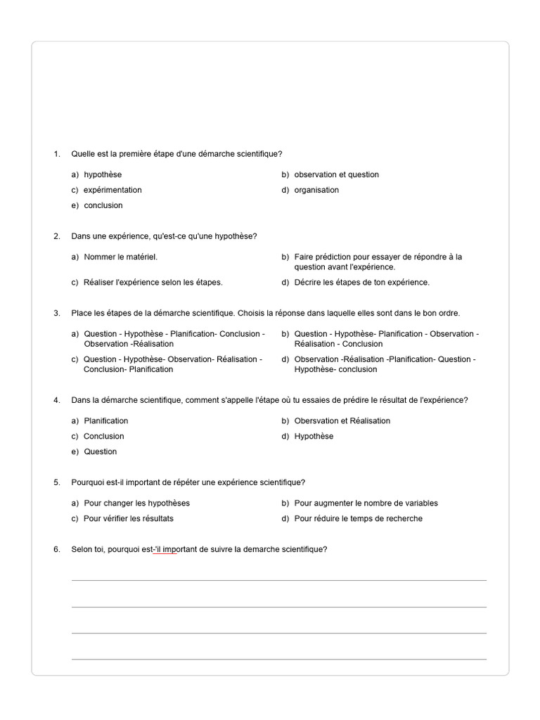 Démarche Scientifique Sciences | PDF