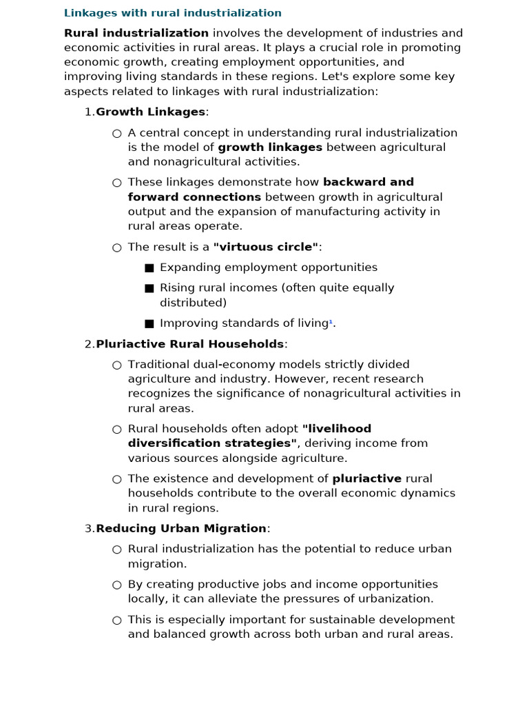 Linkages With Rural Industrialization | PDF | Industrialisation | Rural ...