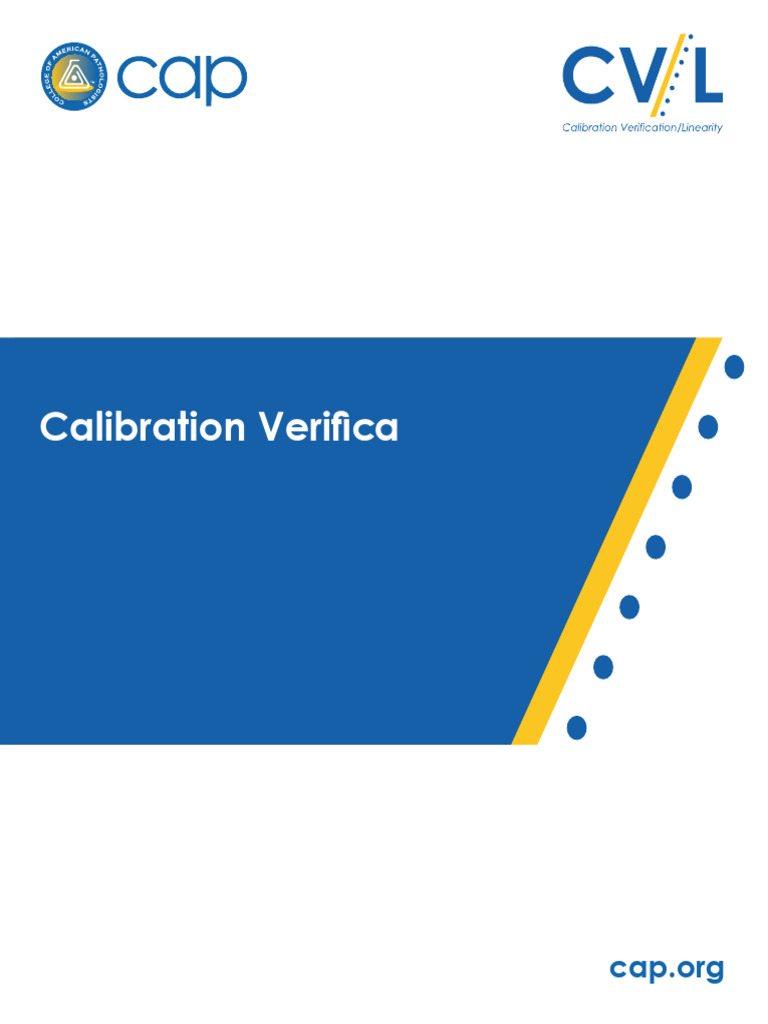 CAP Calibration Verification Guide | PDF | Linearity | Calibration