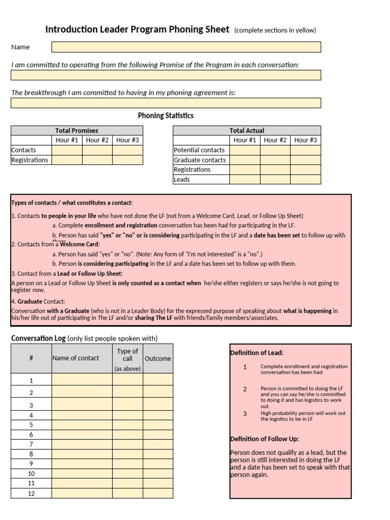Electronic ILP Phoning Sheet 2 | PDF