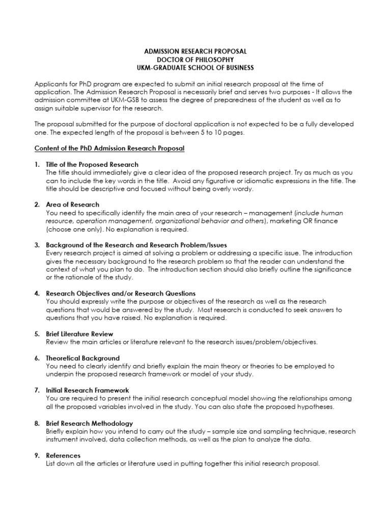 PhD Admission Research Proposal Guide | PDF | Conceptual Model | Theory