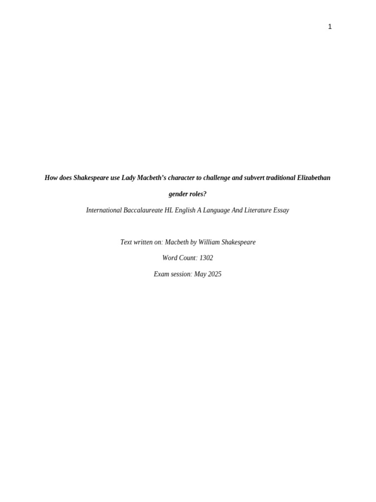 English Lady Macbeth Peel | PDF | Macbeth | William Shakespeare