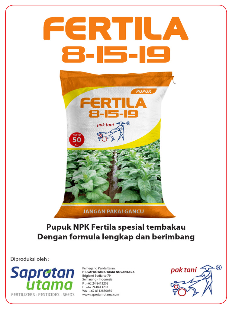 Pupuk NPK Fertila untuk Tembakau Berkualitas | PDF