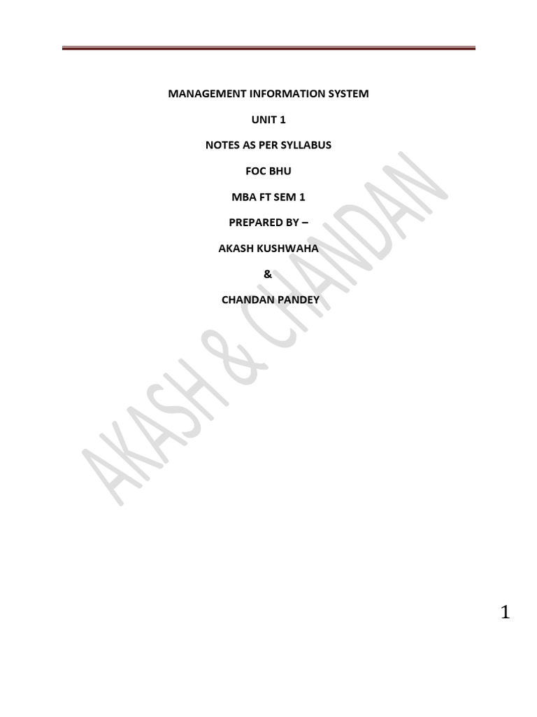 Mis Notes | PDF | Databases | Information