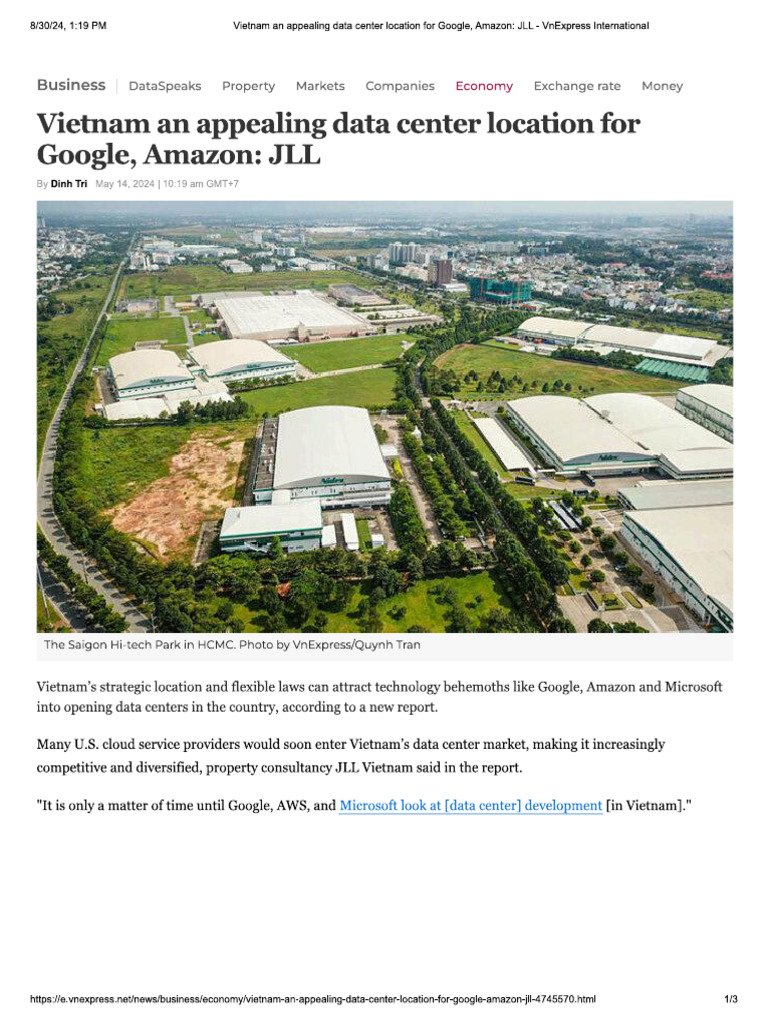Vietnam an appealing data center locati... Amazon_ JLL - VnExpress ...