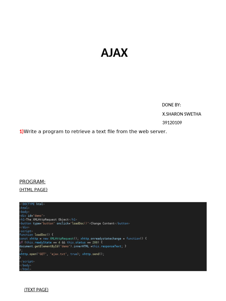XML and Text From Webserver Ajax | PDF
