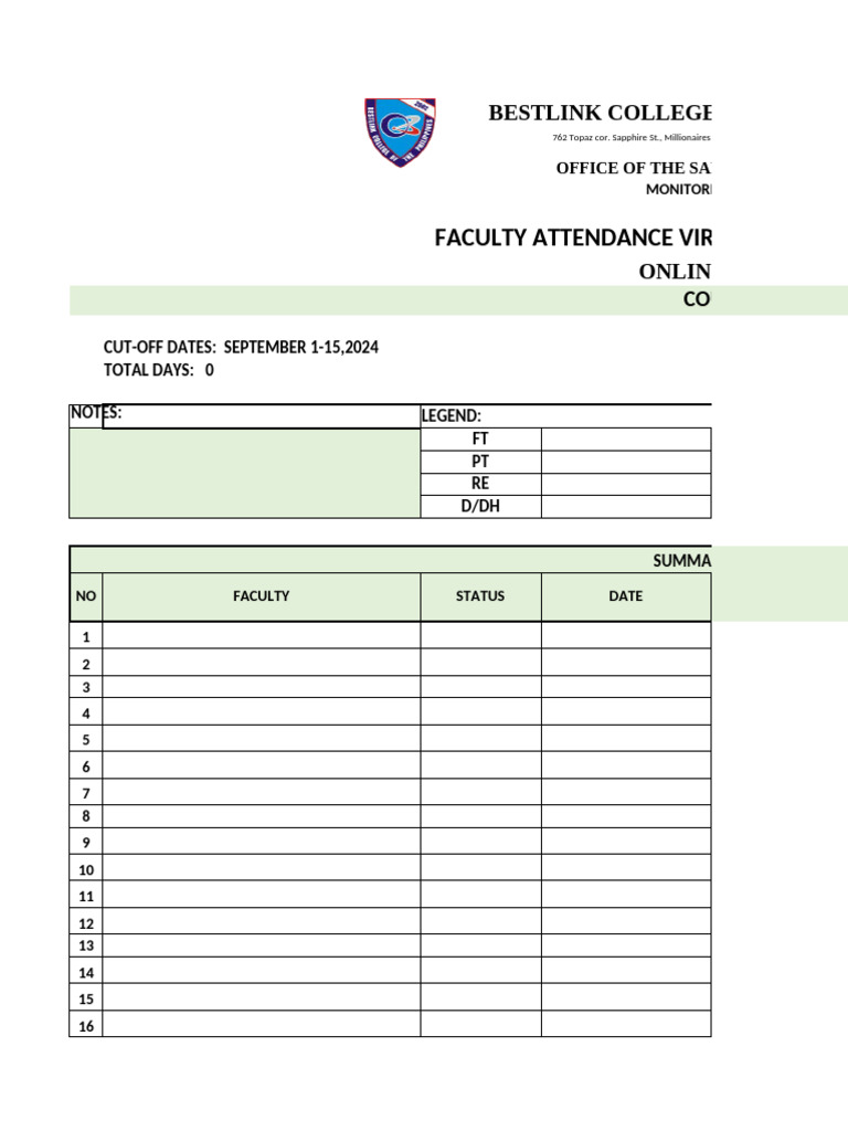 College Monitoring Report Template | PDF
