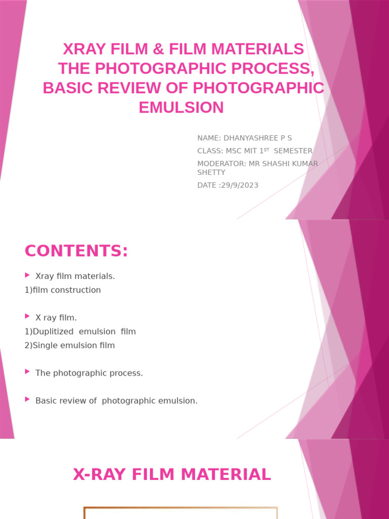 Xray Film, The Photographic Process, Basic | PDF | Materials | Chemistry