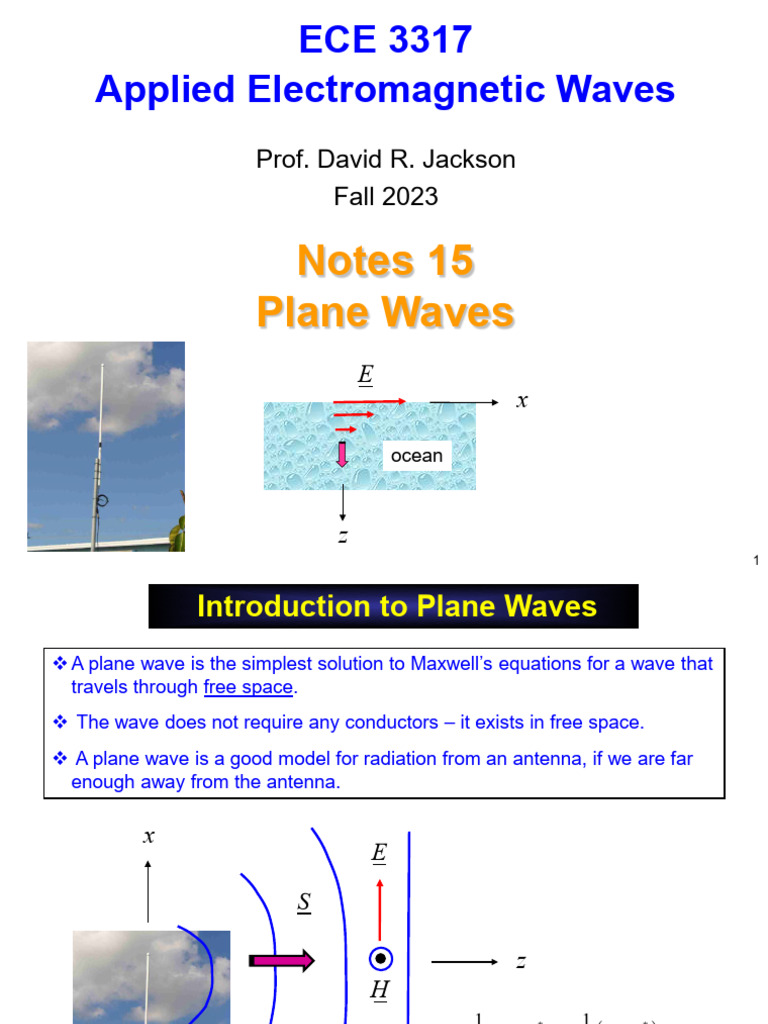 Notes 15 3317 Plane Waves | PDF | Radio Spectrum | Ultra High Frequency