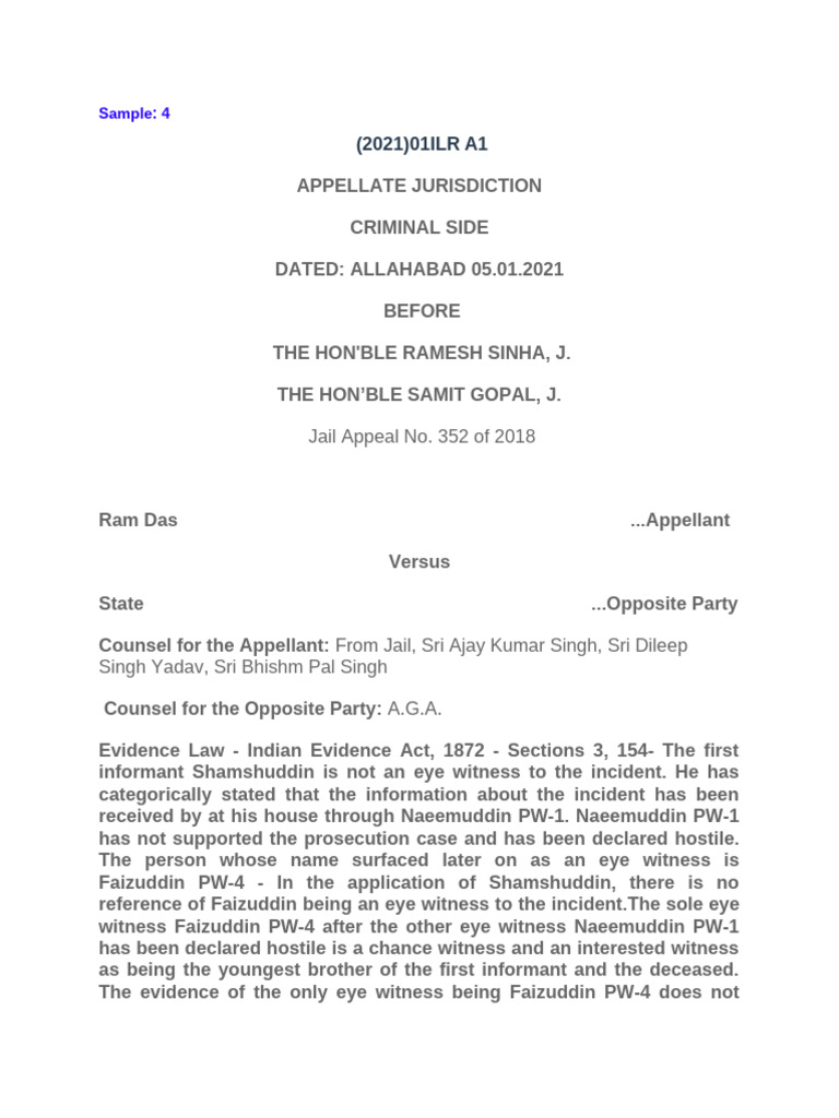 Sample | PDF | Bail | Appeal