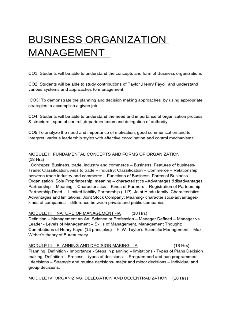 Business Organization Management | PDF | Bureaucracy | Leadership