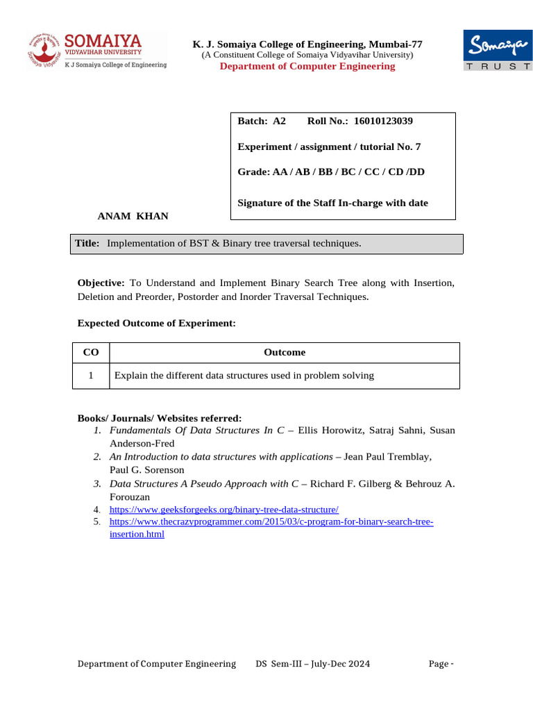 BST Implementation Guide | PDF | Algorithms | Computer Programming