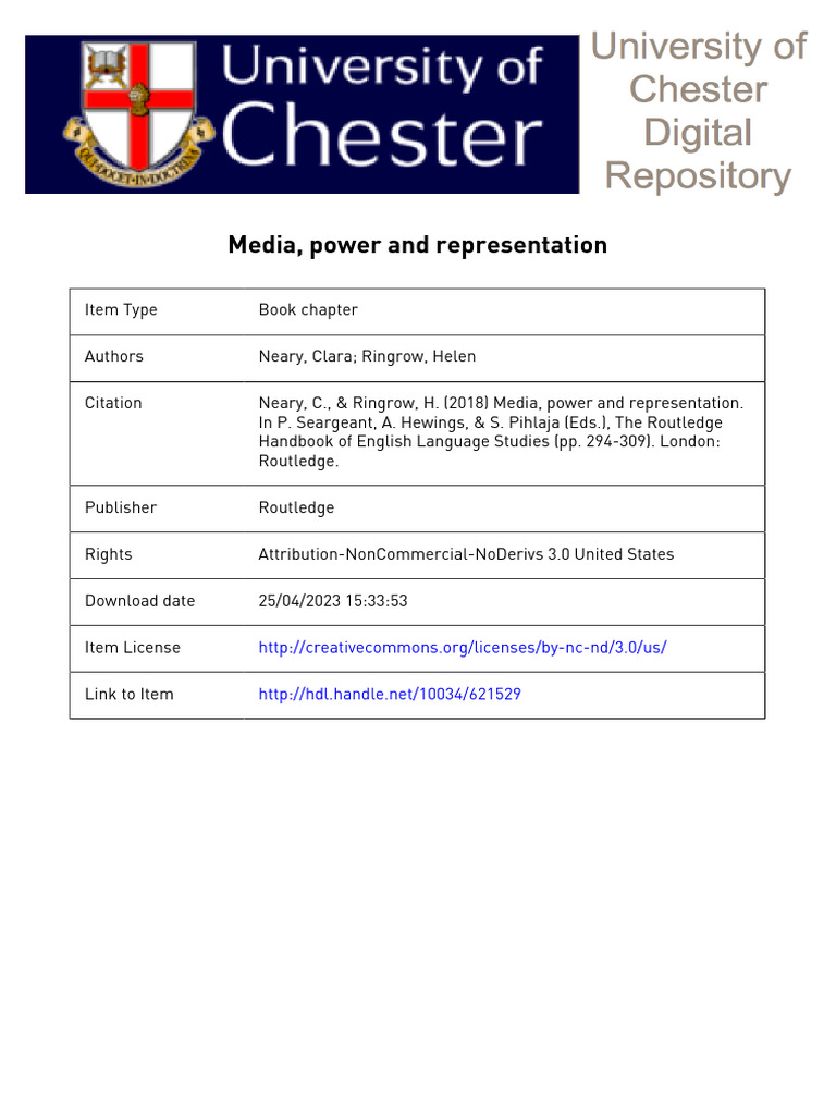 Book Chapter - Media, Power and Representation | PDF | Power (Social ...